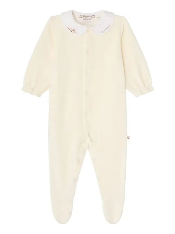 Bonpoint Embroidered Collar All-in-one - White
