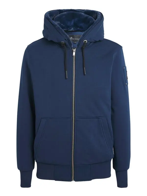 Moose Knuckles Padded Bunny Zip-up Hoodie - Navy