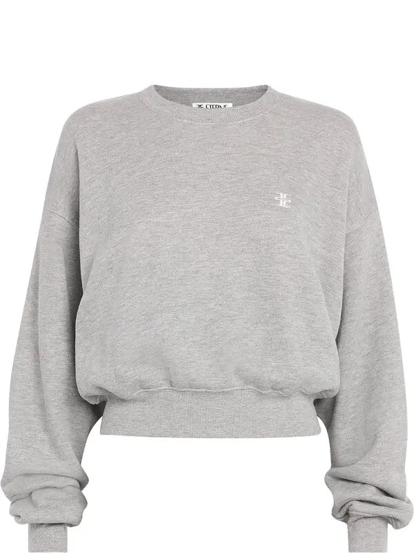 Eterne French Terry Cropped Sweatshirt - Grey
