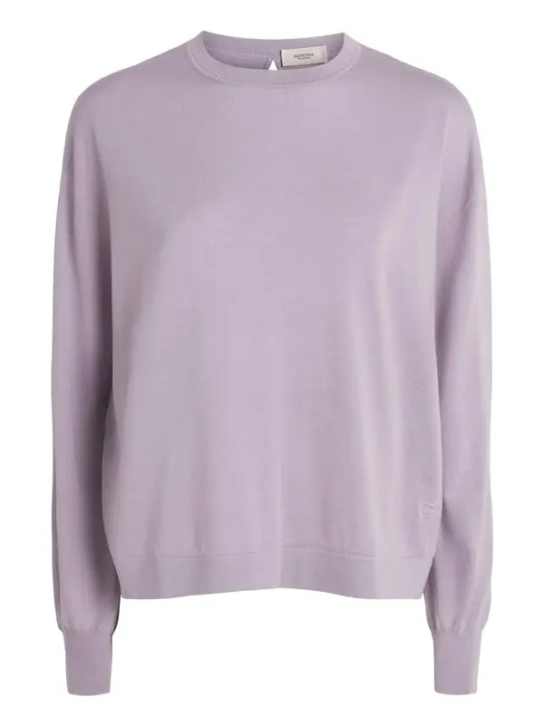 Agnona Wool-silk-cashmere Crew-neck Sweater - Purple