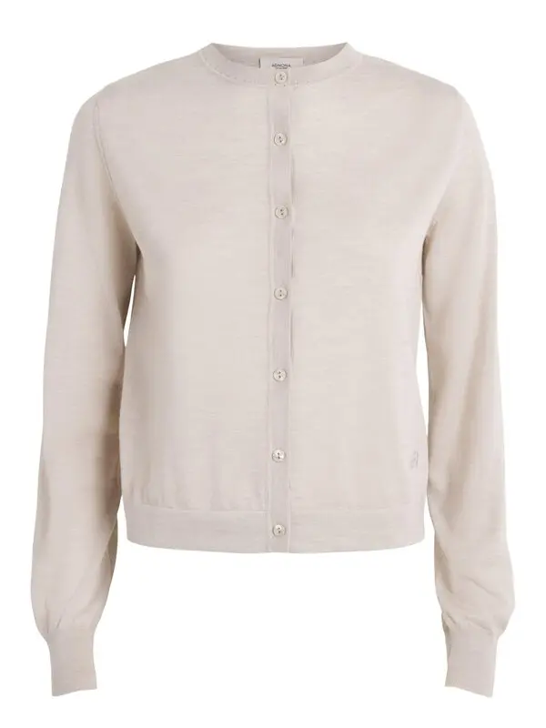Agnona Wool-silk-cashmere Fine Knit Cardigan - Beige