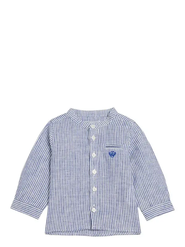 TARTINE ET CHOCOLAT Linen-cotton Stripe Shirt - Blue