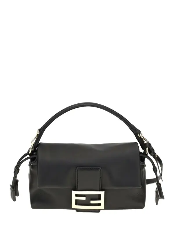 Fendi Small Baguette Soft Nappa Leather Handbag - Black