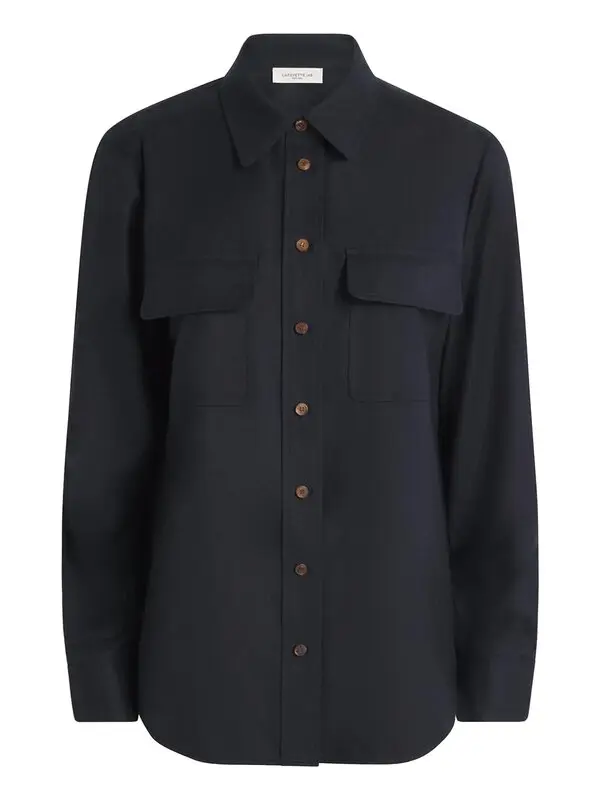 Lafayette 148 New York Wool Shirt - Black