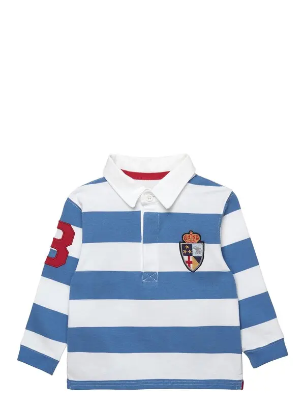 Trotters Cotton Nicholas Rugby Shirt - Blue