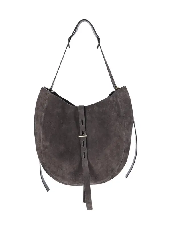 MINOBOSSI Suede Hobo Shoulder Bag - Brown