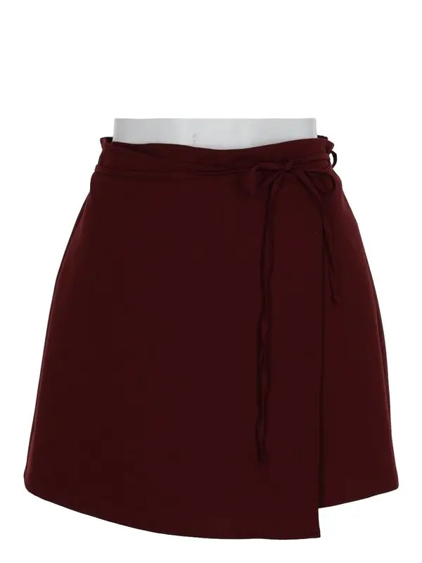ALYSI Wrap Tie-front Mini Skirt - Bordeaux