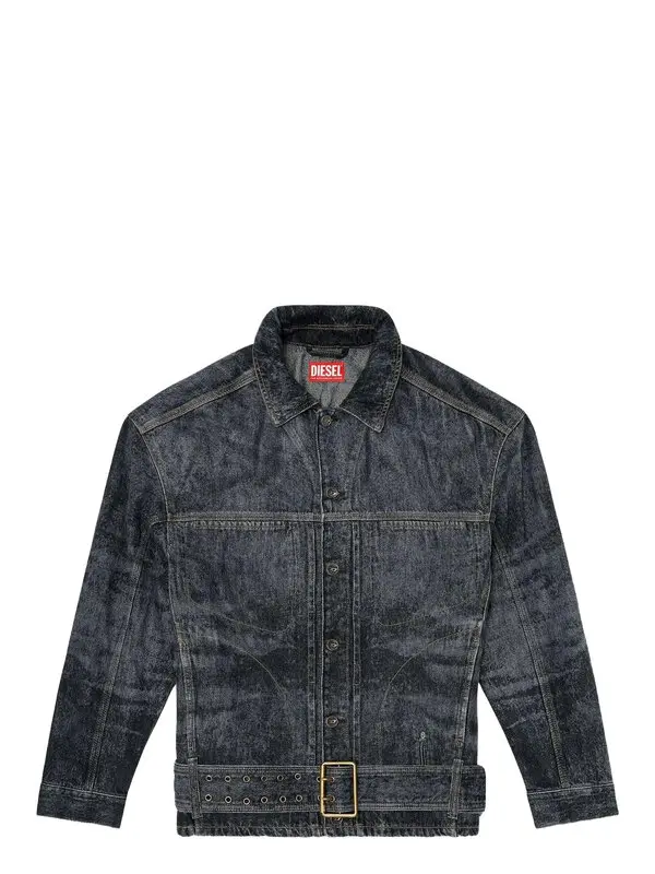 DIESEL® Utility Jacket With Belted Hem - Nero