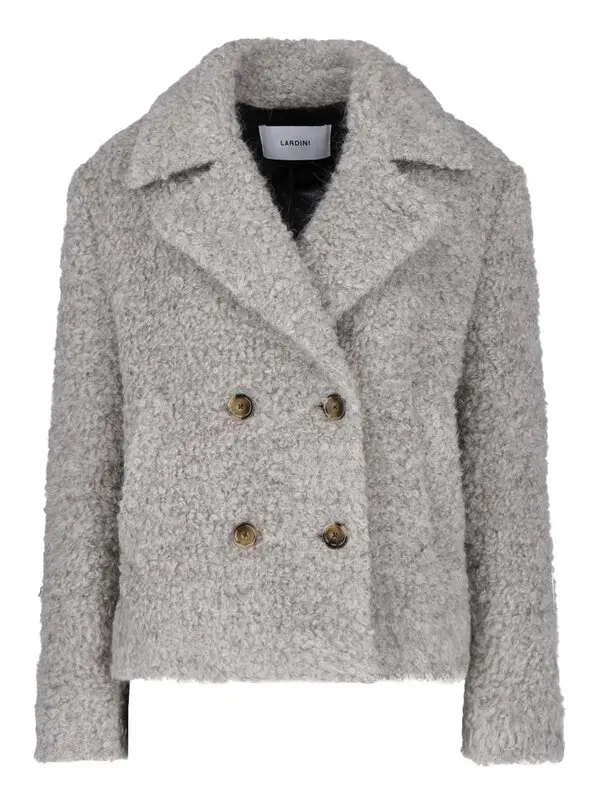 LARDINI Double-breasted Teddy Jacket - Grey