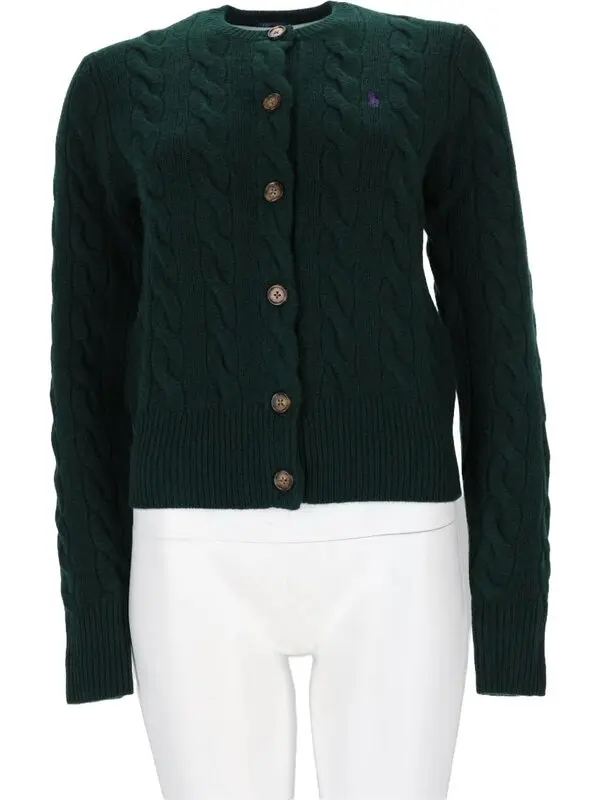 Polo Ralph Lauren Cable-knit Button-front Cardigan - Green