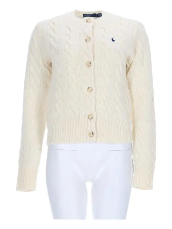 Polo Ralph Lauren Cable Knit Button-front Cardigan - White