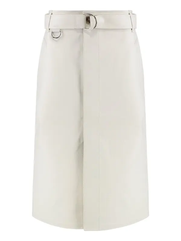 TOD`S Tod's Cotton Mini Skirt With Slit And Belt - White