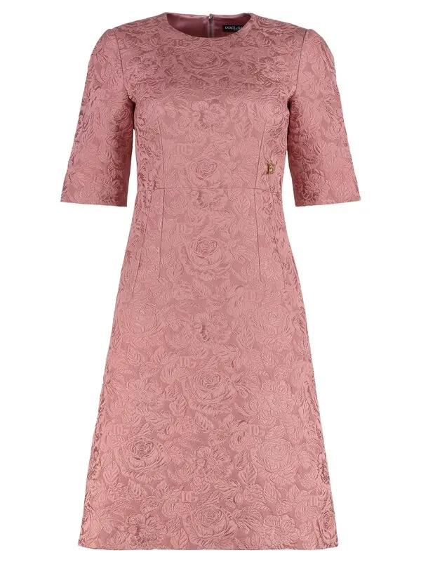 Dolce & Gabbana Floral Jacquard Mini Dress - Pink