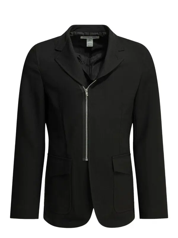 Comme Des Garçons Textured Zip-up Jacket - Black