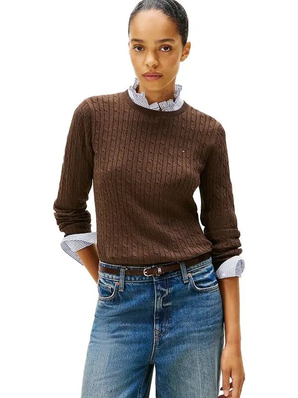 Tommy Hilfiger Cable Knit Sweater - Brown