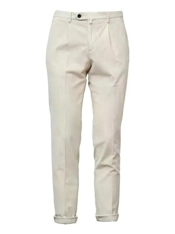 BRIGLIA 1949 Pleated Corduroy Trousers - Neutrals