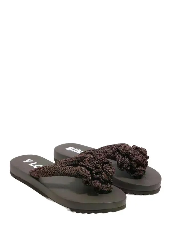 Bimba Y Lola Crochet Flower Flip-flops - Brown