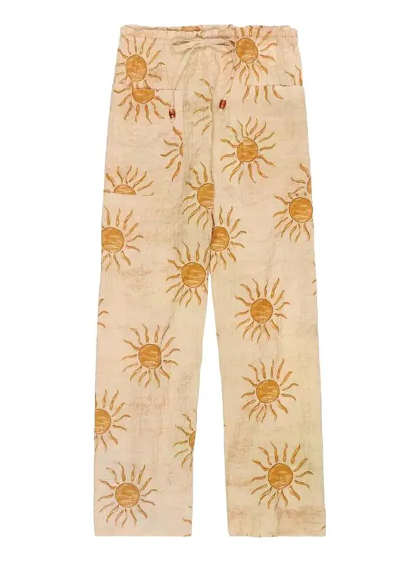 Bimba Y Lola Textured Cotton Jogger Trousers - Neutrals