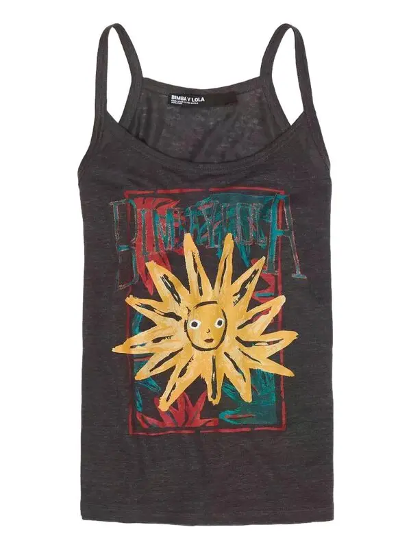Bimba Y Lola Graphic Sun Tank Top - Grey