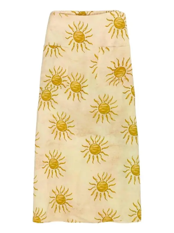 Bimba Y Lola Bimba The South Linen A-line Skirt - Neutrals