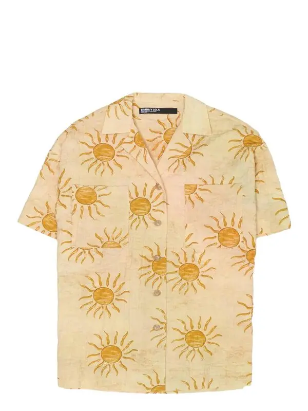 Bimba Y Lola Bimba-by-the-south Textured-cotton Oversize Shirt - Neutrals