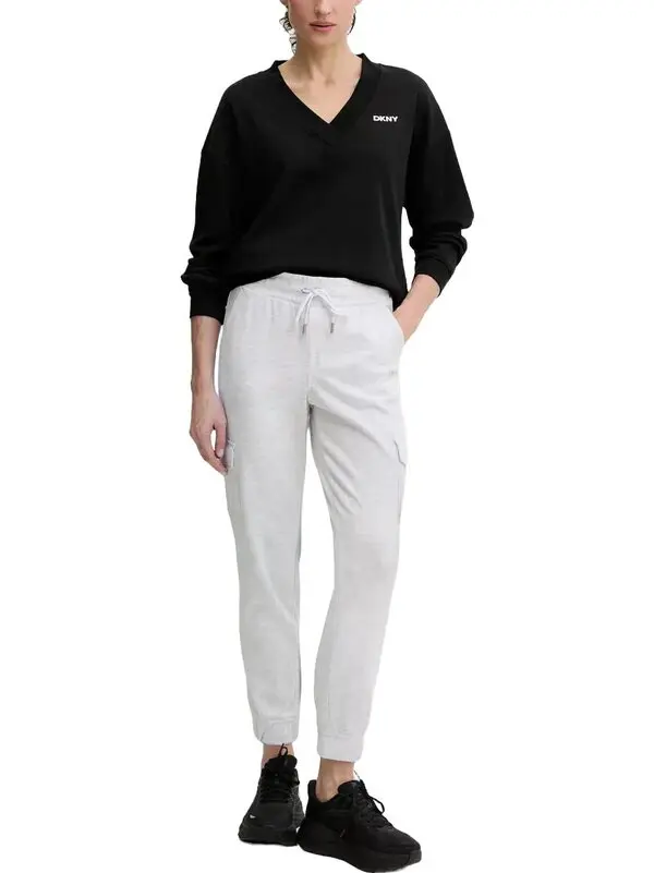 Dkny V-neck Long Sleeve Sweatshirt - Black