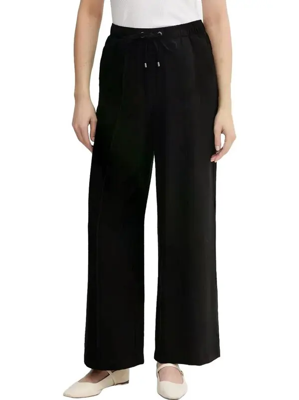 Dkny Drawstring Wide-leg Trousers - Black