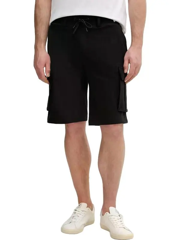 AERONAUTICA MILITARE Cargo Shorts With Embroidered Logo - Black