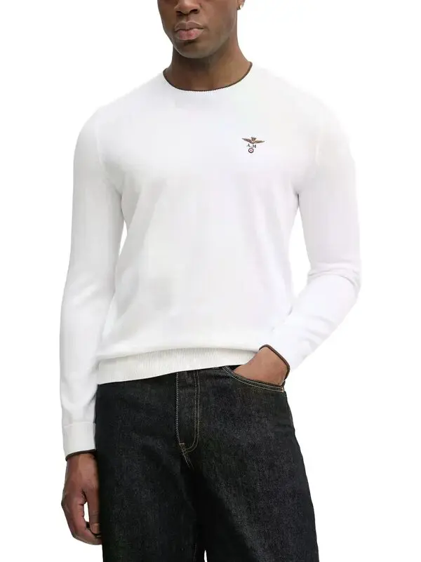 AERONAUTICA MILITARE Embroidered Logo Sweater - White
