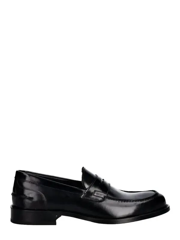 BALDININI Leather Penny Loafers - Black