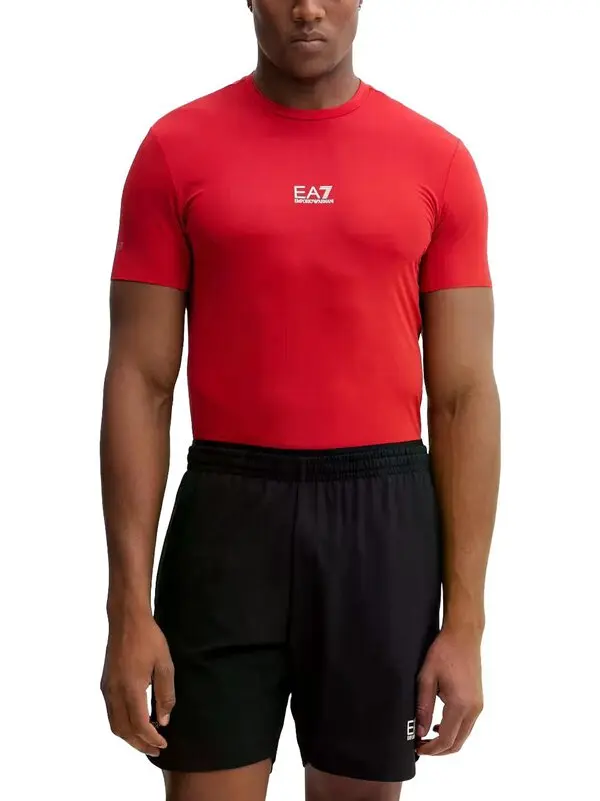 EA7 Logo-print Short-sleeve T-shirt - Red