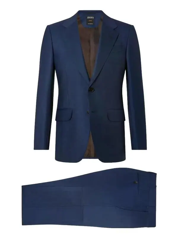 Zegna Navy- Trofeo 120mila Wool Suit - Blue