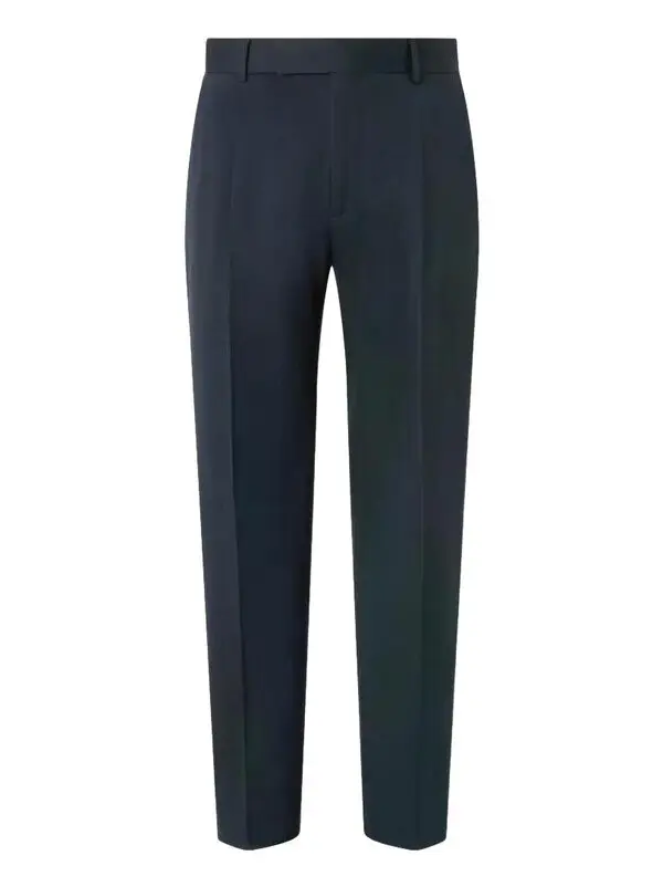 Zegna Navy Cotton And Wool Tailored Pants - Blue