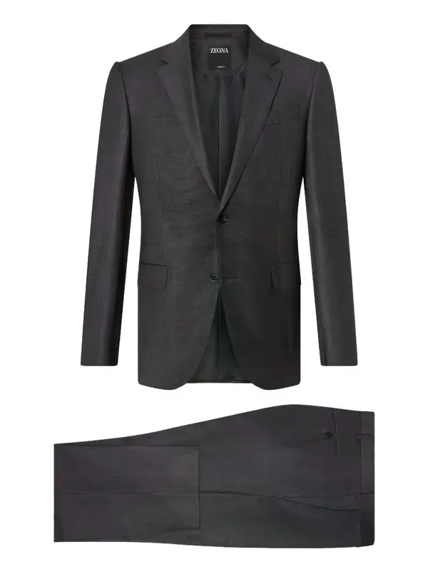 Zegna Dark Trofeo Selection Wool Suit - Grey