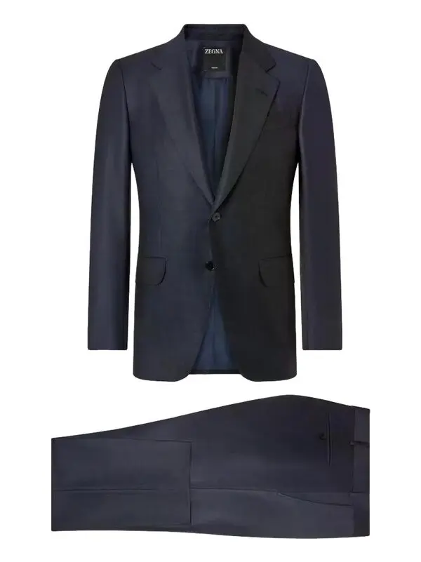 Zegna Dark Trofeo Selection Wool Suit - Blue