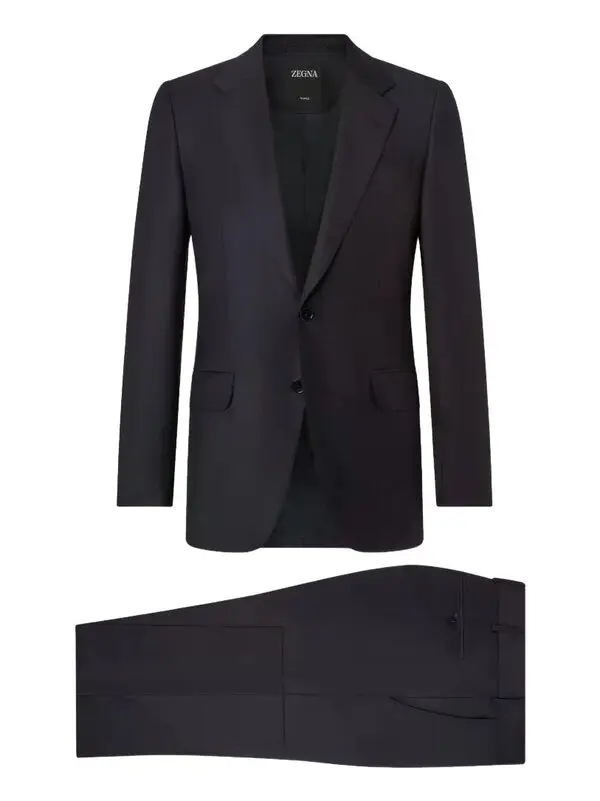 Zegna Navy Trofeo Selection Wool Suit - Blue