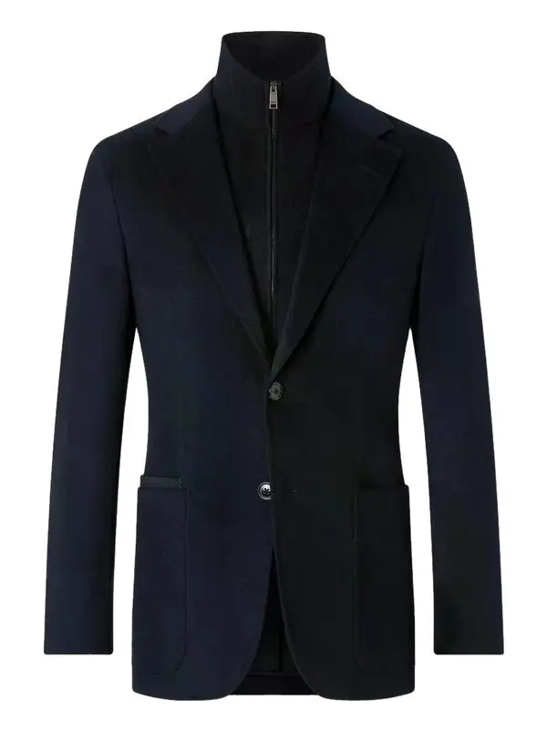 Zegna Oasi Cashmere Jacket With Detachable Bib - Blue