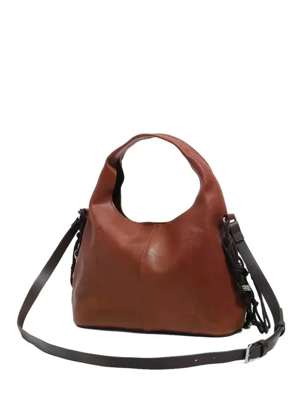 Bimba Y Lola Small Dark-tan-leather Paper Bag - Brown