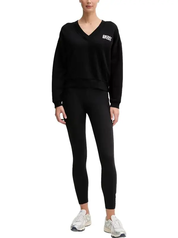 Dkny V-neck Logo Sweatshirt - Black
