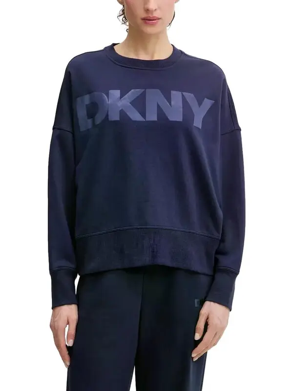 Dkny Crew Neck Sweatshirt With Logo Print - Blue