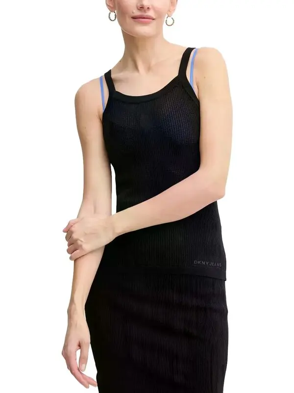 Dkny Ribbed Knit Tank Top - Black