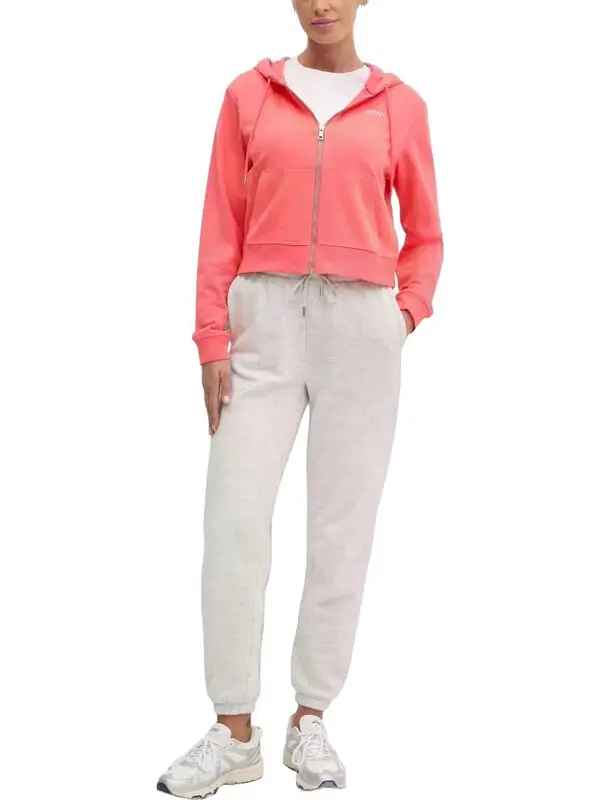 Dkny Drawstring Zip-up Hoodie - Pink