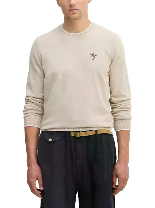 AERONAUTICA MILITARE Logo Embroidered Sweater - Neutrals