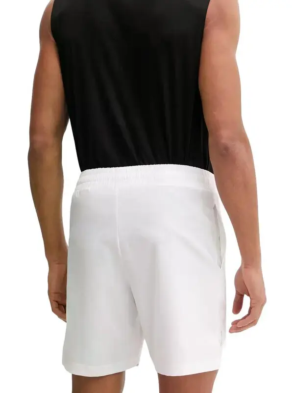 EA7 Logo Print Elasticated Shorts - White