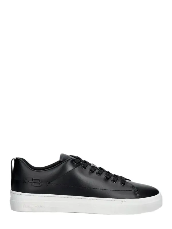 BALDININI Logo-embossed Leather Lace-up Sneakers - Black