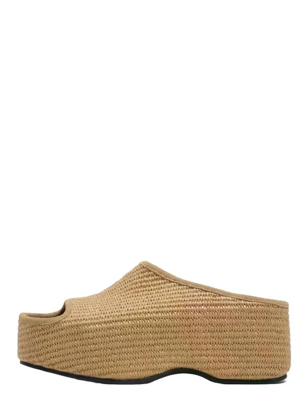Bimba Y Lola Natural Raffia Platform Sandals - Neutrals