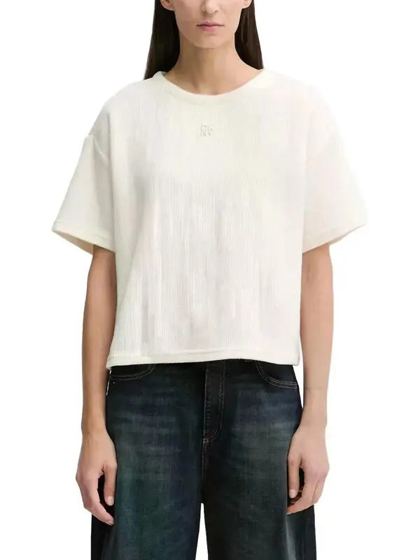 Dkny Logo Textured T-shirt - Neutrals
