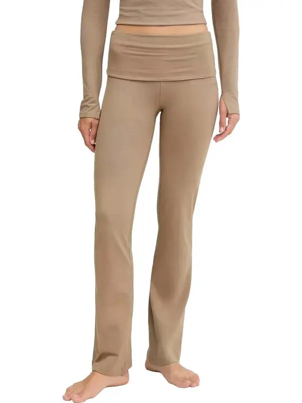CASALL Logo Embroidered Flared Track Pants - Brown