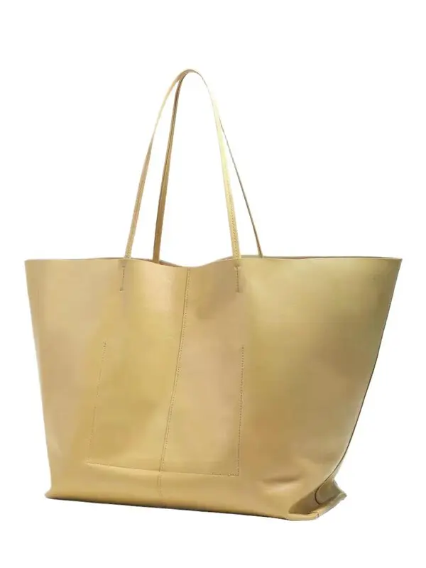 Bimba Y Lola Oatmeal Leather Maxi Shopper Bag - Neutrals