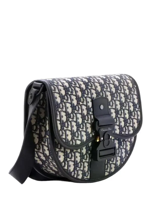 Dior Gallop Flap Messenger Bag Oblique Canvas Medium Crossbody Bag - Blue